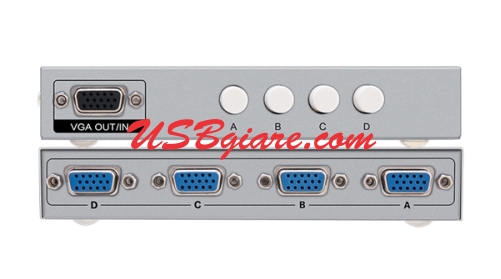 Bộ gộp VGA 4 vào 1 ra - VGA Switch 4 in 1 DTech DT-7034