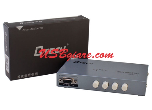 Bộ gộp VGA 4 vào 1 ra - VGA Switch 4 in 1 DTech DT-7034