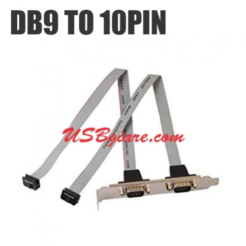 Panel DB9 2 cổng sang 2 Com 10 pin kết nối Mainboard dây cáp nối dài 30Cm