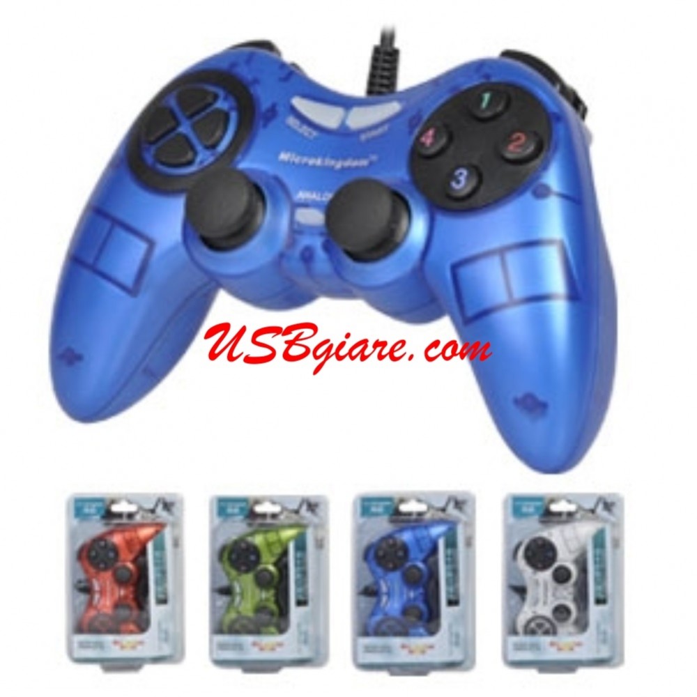 TAY CẦM GAME CHO PC CỔNG USB MICROKINGDOM 8700 CÓ RUNG NHIỀU MÀU