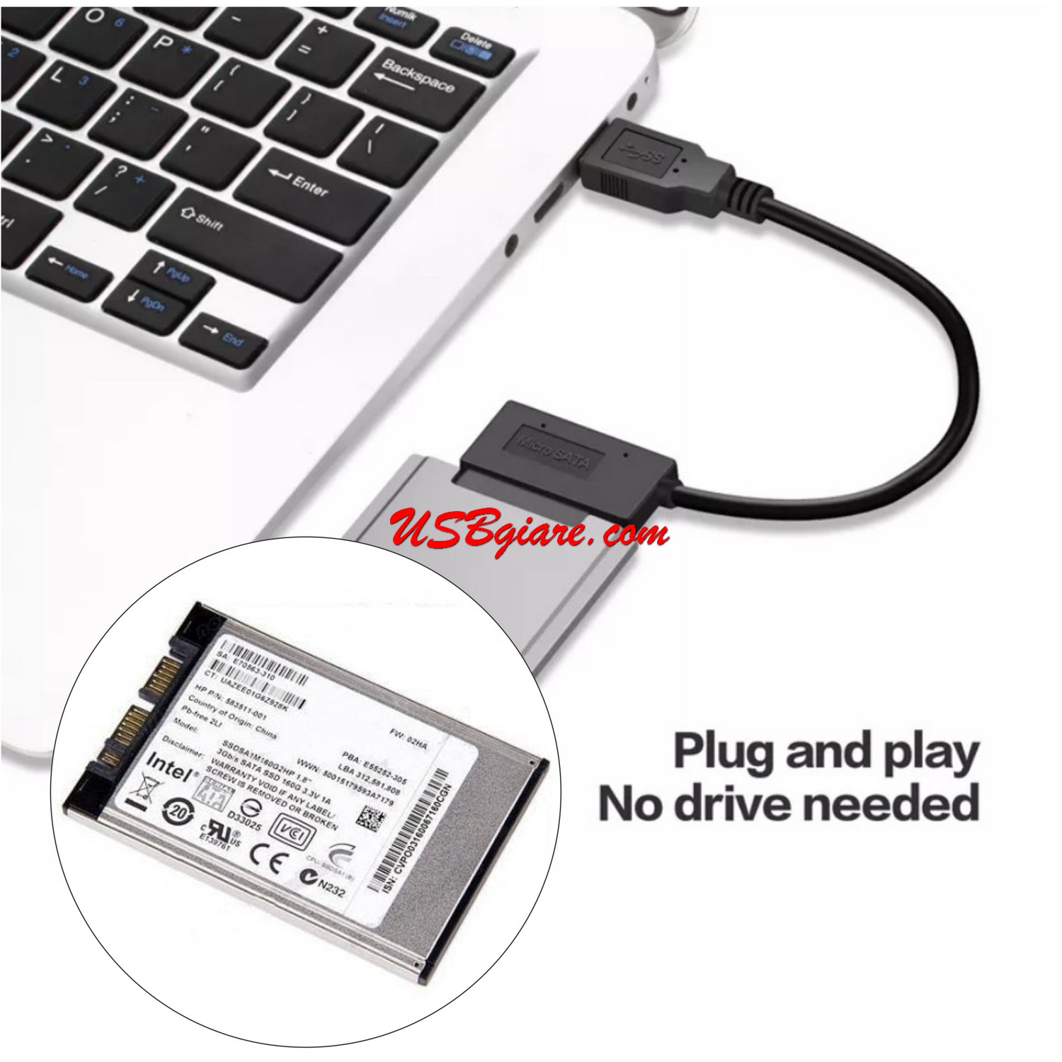 Cáp chuyển đổi USB 3.0 sang Micro-SATA cho 1.8inch HDD SSD USB3.0 sang ...