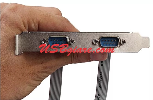 Panel DB9 2 cổng sang 2 Com 10 pin kết nối Mainboard dây cáp nối dài 30Cm